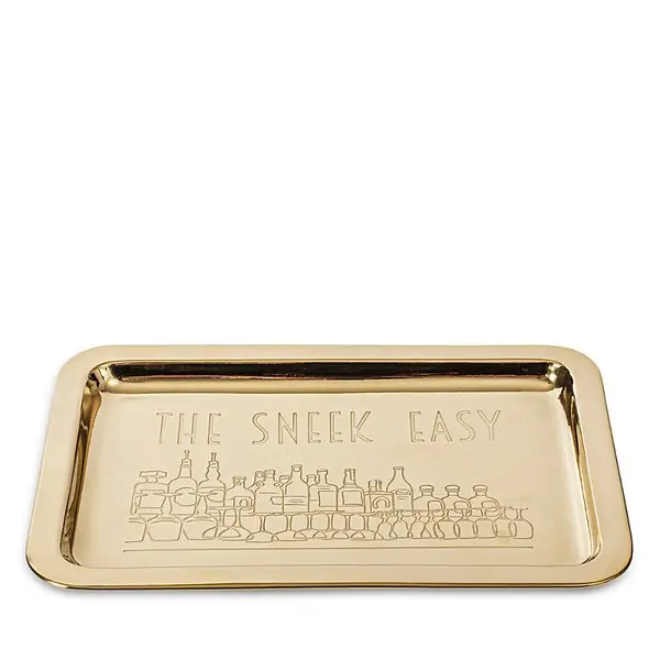 LULU POWERS Sneek Easy Brass Finish Tray