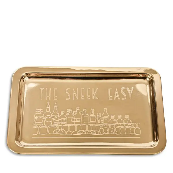 LULU POWERS Sneek Easy Brass Finish Tray