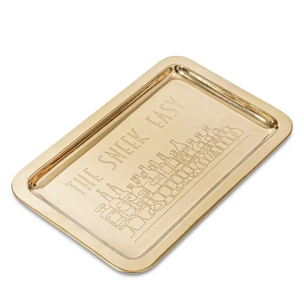 LULU POWERS Sneek Easy Brass Finish Tray