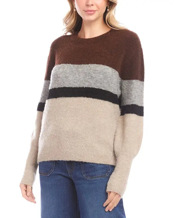 Karen Kane Colorblocked Crewneck Sweater