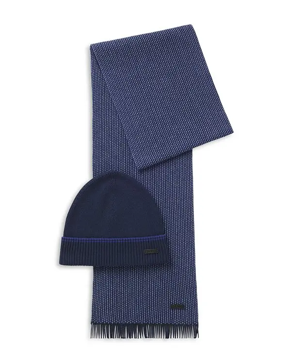 Hugo Boss Hernesto Hat & Scarf Set - Dark Blue