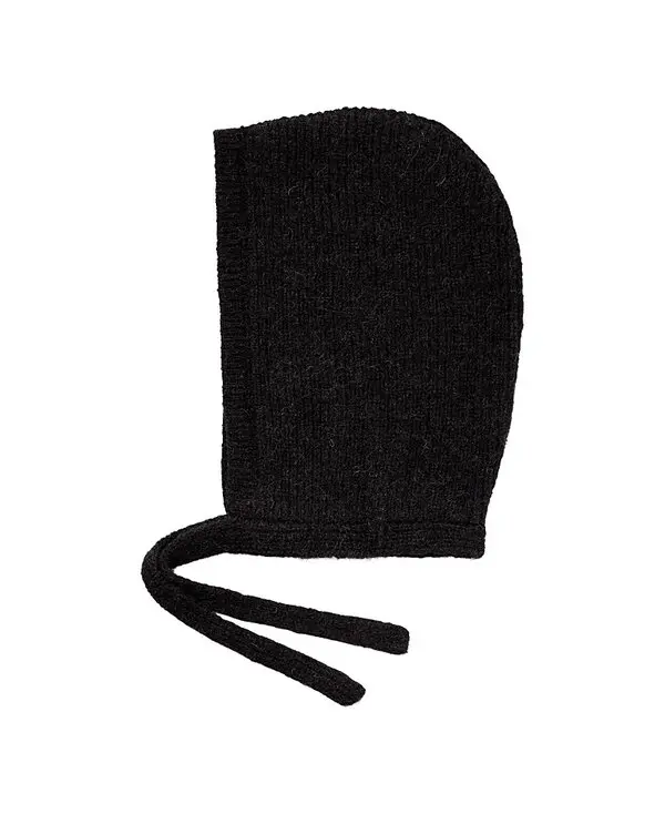 HYER GOODS Upcycled Alpaca Wool Tie Balaclava - Black