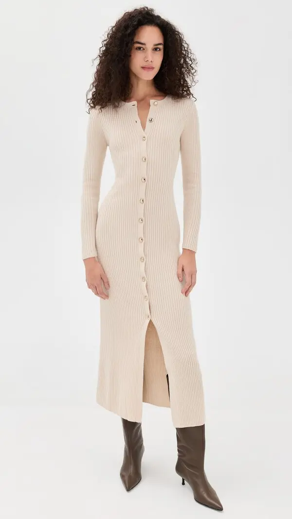 Ba&sh Anisa Knit Maxi Dress - Beige