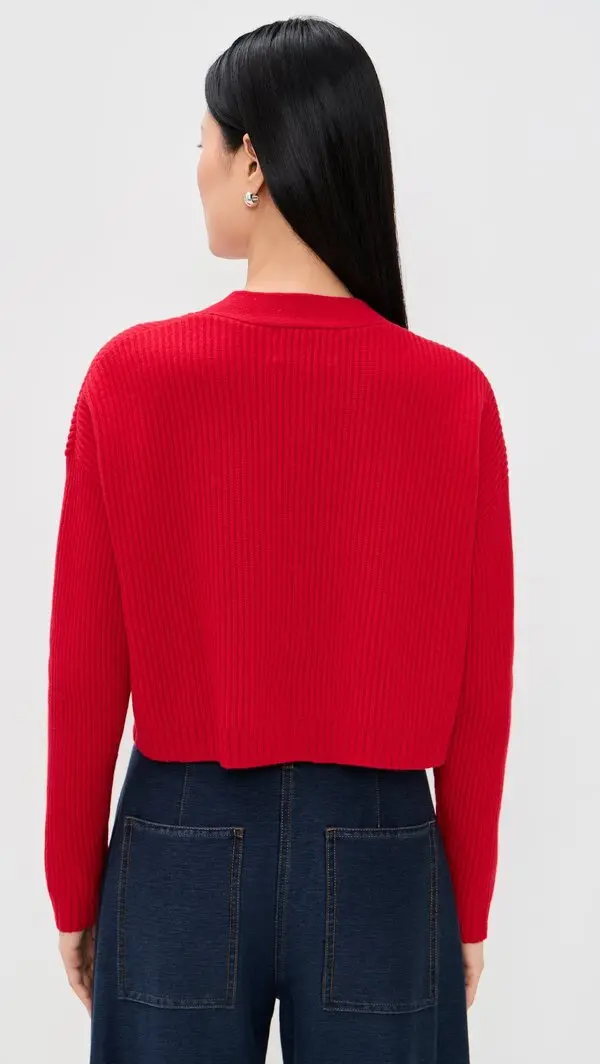 LE BOP Florence Wool Cardigan - Crimson