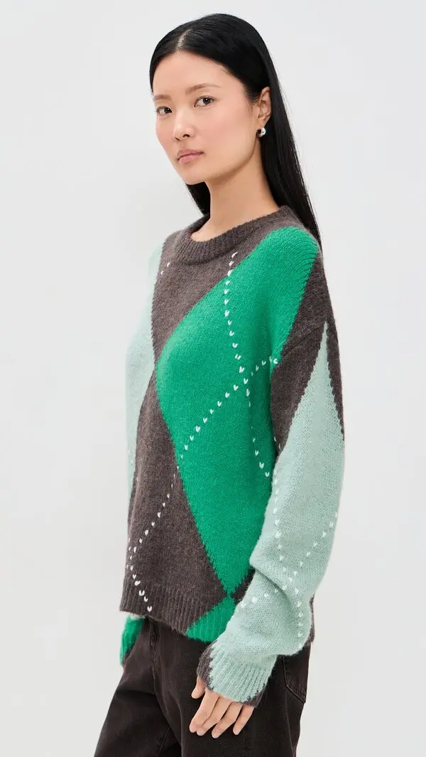 LITTLE LIES Argyle Knit Sweater