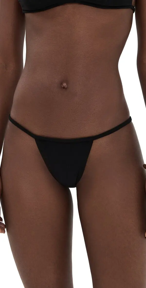Norma Kamali No Tie Bikini Bottoms - Black