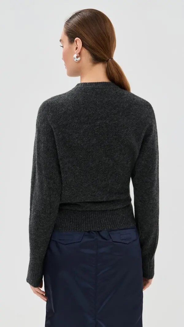 Proenza Schouler Abie Top In Clean Boiled Wool - Dark Grey