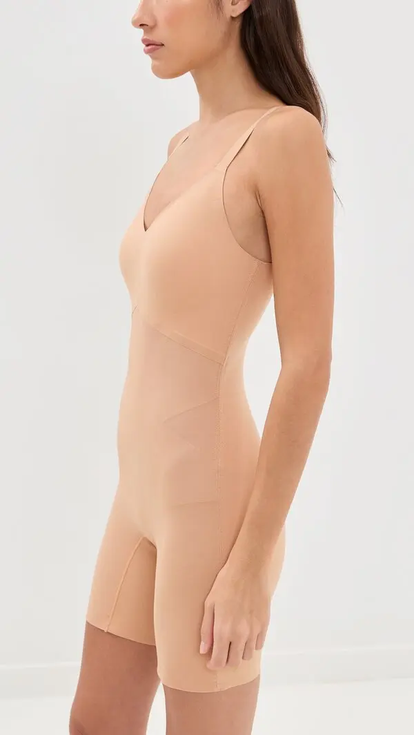 HONEYLOVE Mid-thigh Bodysuit - Sand
