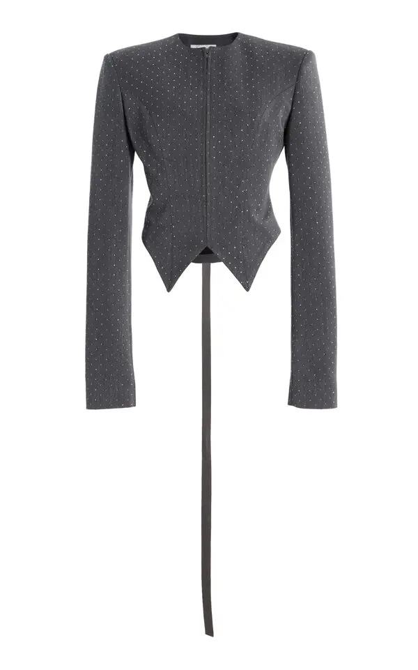LAQUAN SMITH Crystal-embellished Suiting Blazer - Grey
