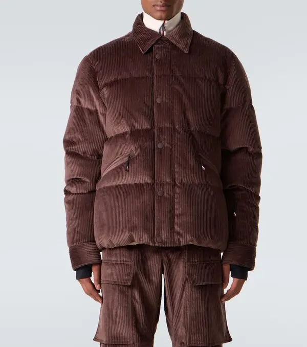 Moncler Elgon Cotton Corduroy Down Ski Jacket