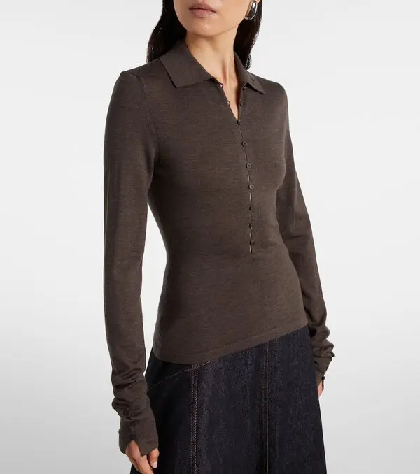 Jacquemus Wool Polo Shirt - Brown