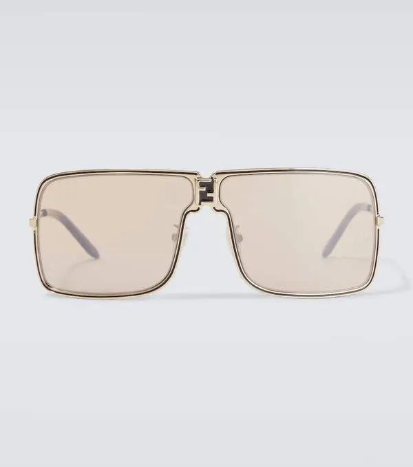 Fendi Rectangle Sunglasses - Gold