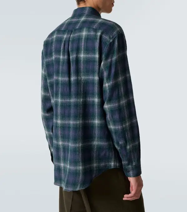 Auralee Checked Wool Shirt - Blue
