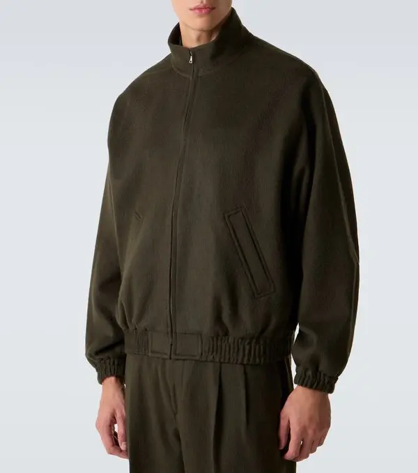 Auralee Camel Hair Flannel Blouson Jacket - Green