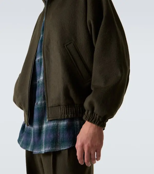 Auralee Camel Hair Flannel Blouson Jacket - Green