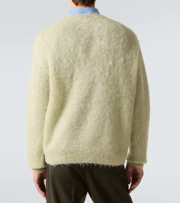 Auralee Mohair And Wool Crewneck Sweater - Green