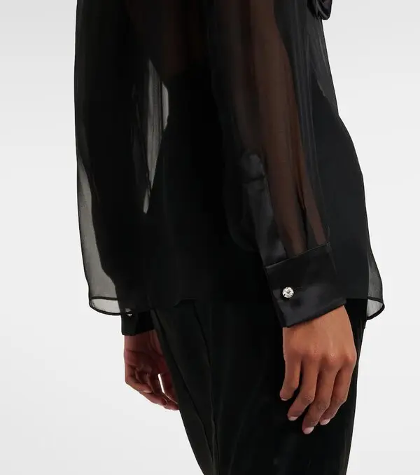 Dolce & Gabbana Floral-appliqué Silk Blouse