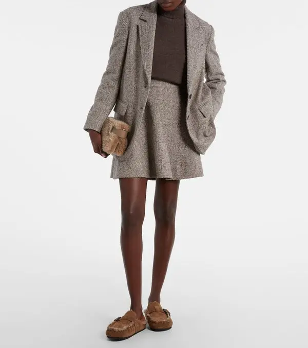 Brunello Cucinelli Monili Shearling-lined Suede Mules