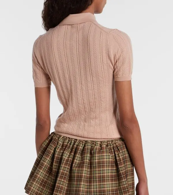 Miu Miu Cashmere Polo Sweater - Pink