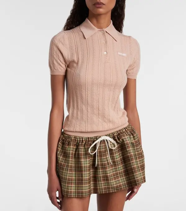 Miu Miu Cashmere Polo Sweater - Pink