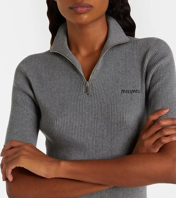 Miu Miu Cotton Half-zip Top