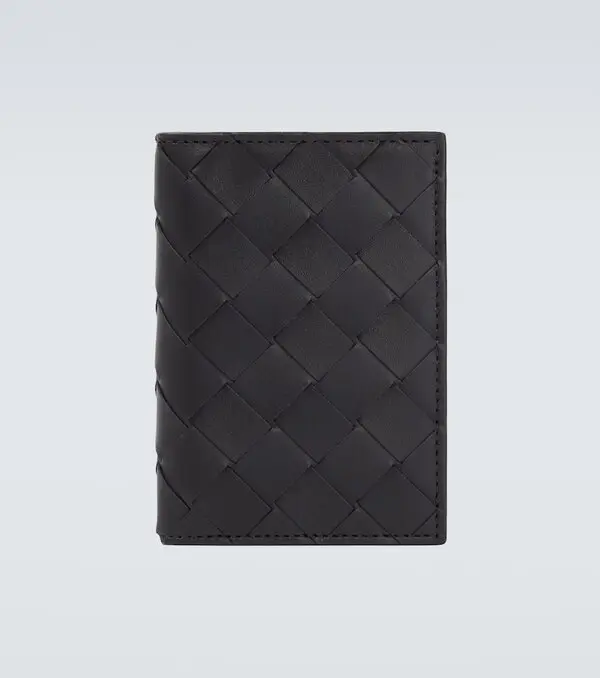 Bottega Veneta Intrecciato Leather Card Holder - Black