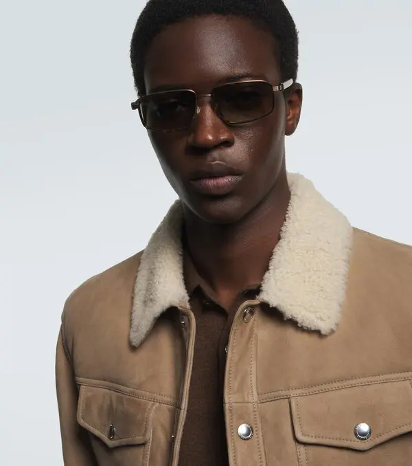 Brunello Cucinelli Jarama Rectangular Sunglasses