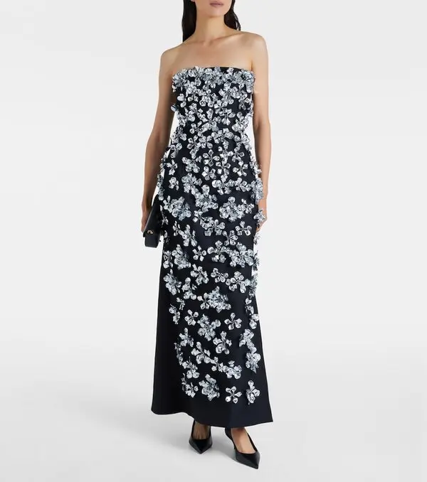 EMILIA WICKSTEAD Leilani Embellished Strapless Gown