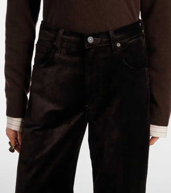 Citizens Of Humanity Ayla Cotton-blend Straight Pants - Brown