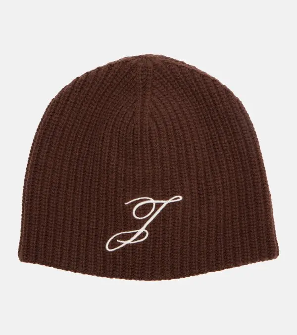 Jacquemus Espiral Logo Merino Wool Beanie - Brown
