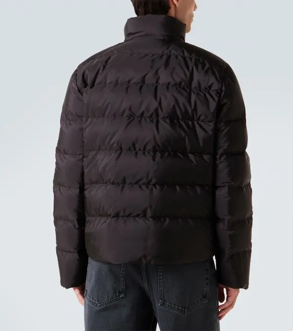 Prada Logo Quilted Down Jacket - Black