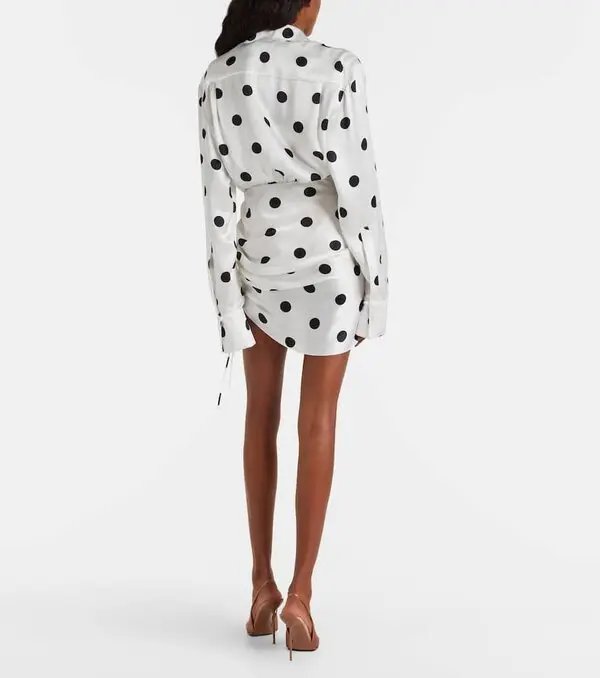 David Koma Polka-dot Silk Satin Minidress