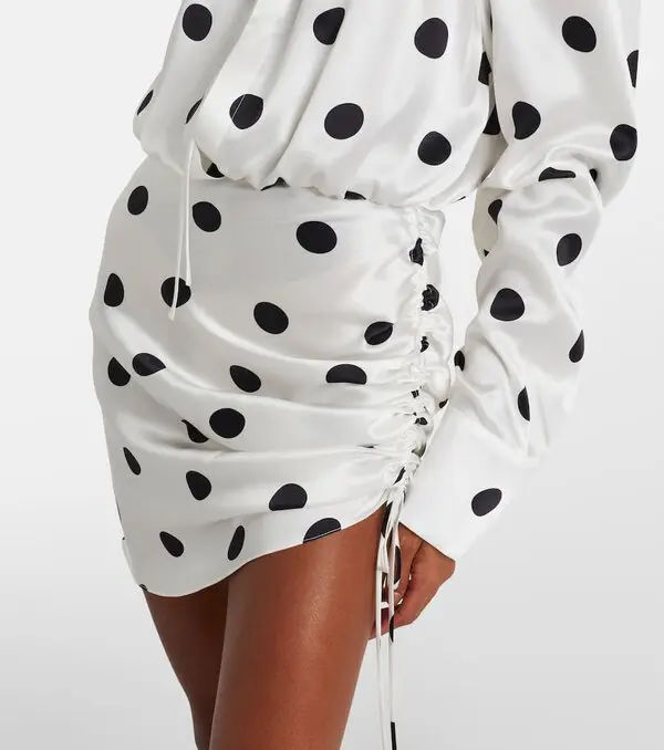 David Koma Polka-dot Silk Satin Minidress