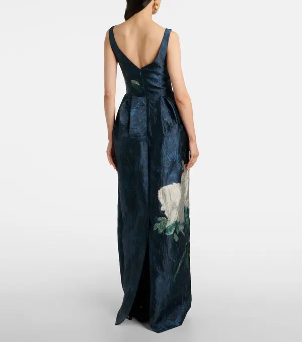 Erdem Floral Jacquard Gown