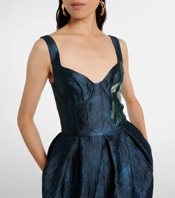 Erdem Floral Jacquard Gown