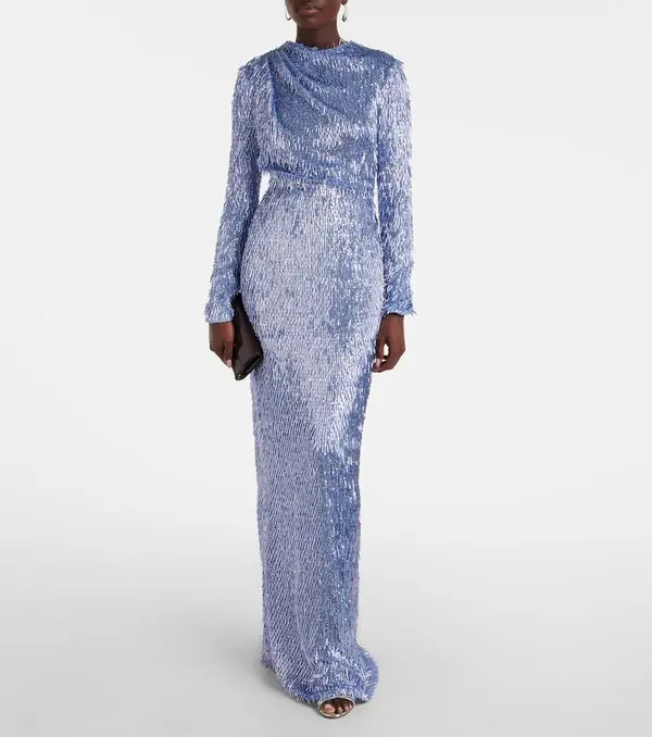 Erdem Draped Embellished Gown