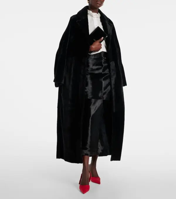 CHRISTIAN LOUBOUTIN Km Fur 85 Crêpe Satin Mules - Red