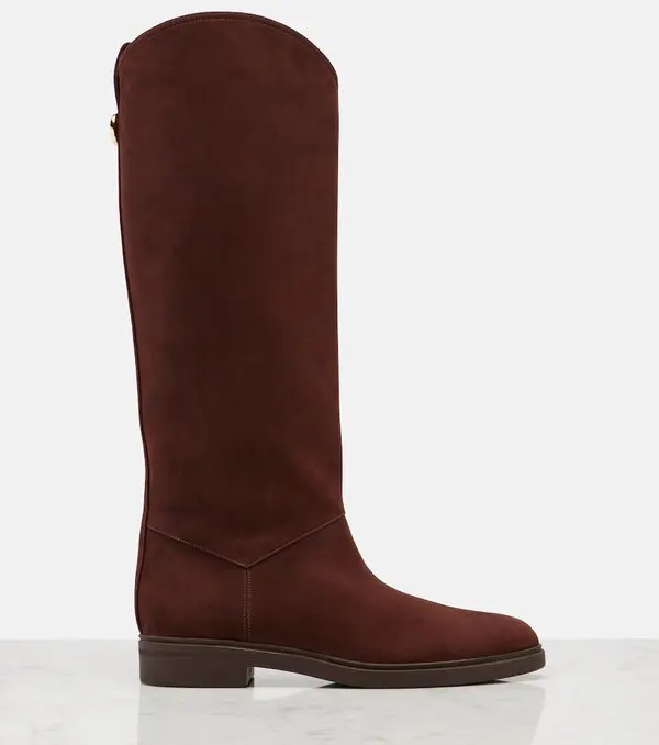 Loro Piana Kilda Suede Knee-high Boots - Brown