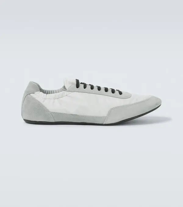 Prada Collapse Re-nylon And Suede Sneakers - Grey