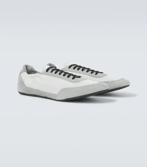 Prada Collapse Re-nylon And Suede Sneakers - Grey