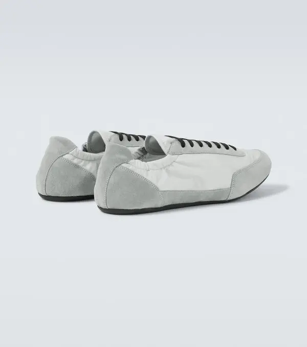 Prada Collapse Re-nylon And Suede Sneakers - Grey