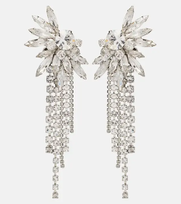 JENNIFER BEHR Shantalle Crystal-embellished Drop Earrings - Silver