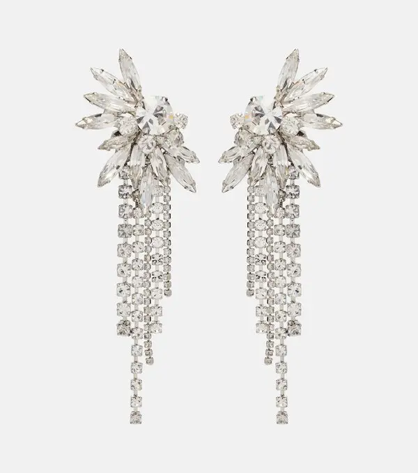 JENNIFER BEHR Shantalle Crystal-embellished Drop Earrings - Silver