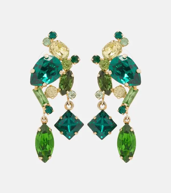 JENNIFER BEHR Ambra Crystal-embellished Drop Earrings - Green