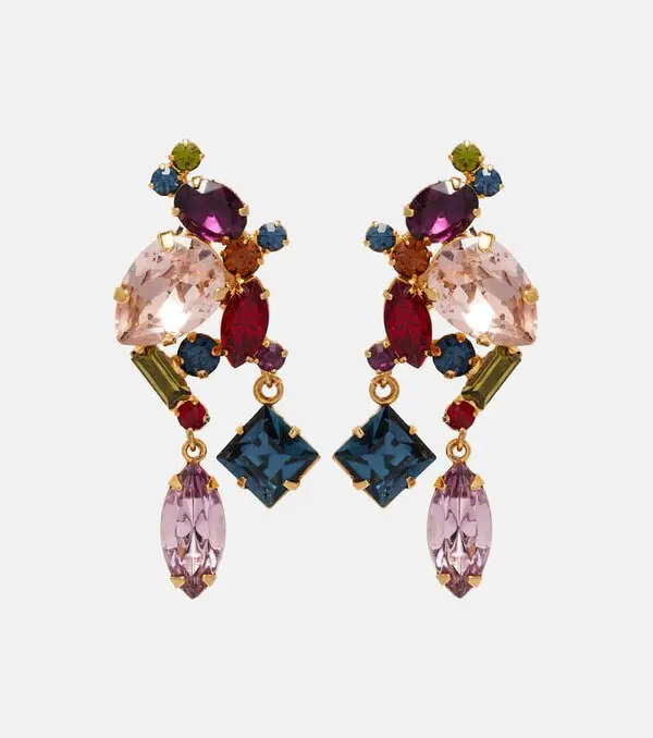 JENNIFER BEHR Ambra Crystal-embellished Drop Earrings - Multicoloured