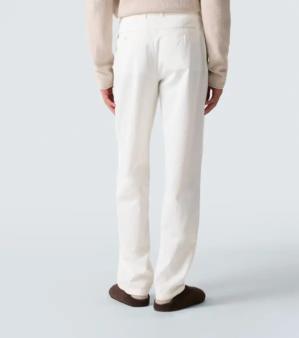 THE ROW Belamy Cotton And Cashmere Straight Pants - White
