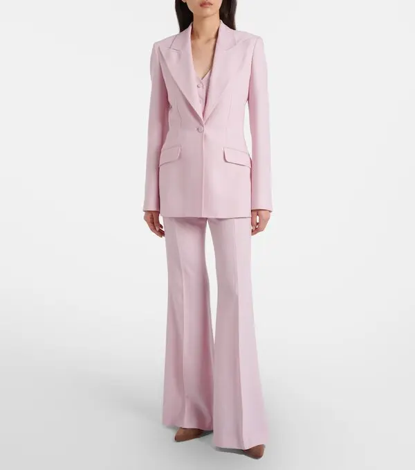 Gabriela Hearst Rhein Wool Flared Pants - Pink