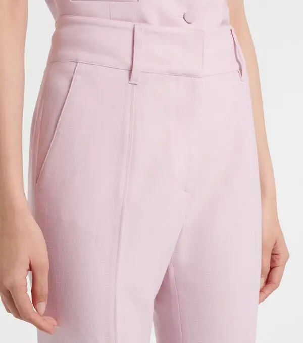 Gabriela Hearst Rhein Wool Flared Pants - Pink