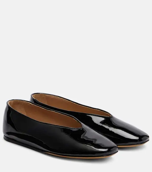 Le Monde Beryl Regency Patent Leather Ballet Flats - Black