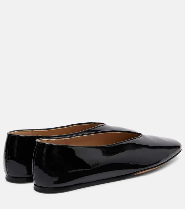 Le Monde Beryl Regency Patent Leather Ballet Flats - Black